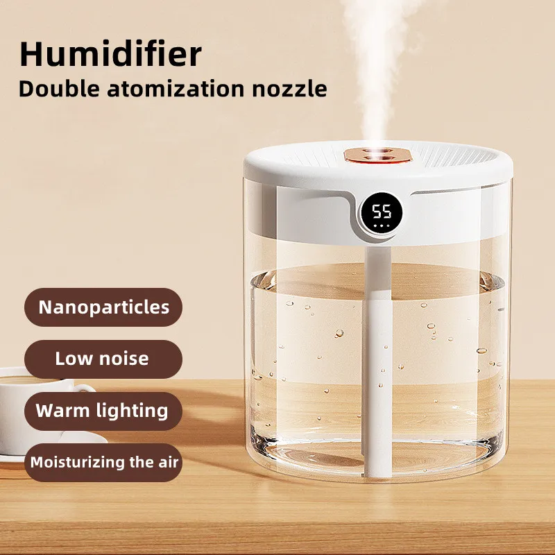 2000ml Usb 공기 가습기 더블 스프레이 포트 에센셜 오일 아로마 테라피 디퓨저 쿨 미스트 메이커 홈 오피스용 포거