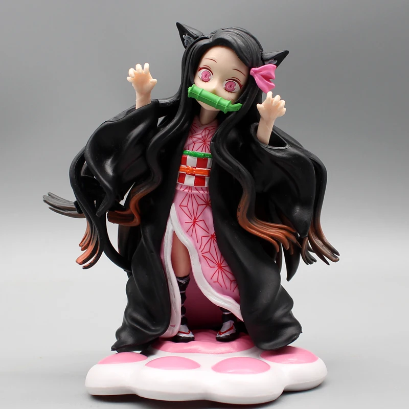 Figuras de Demon Slayer de 15cm, Kamado, Nezuko, pata de gato, chica ...