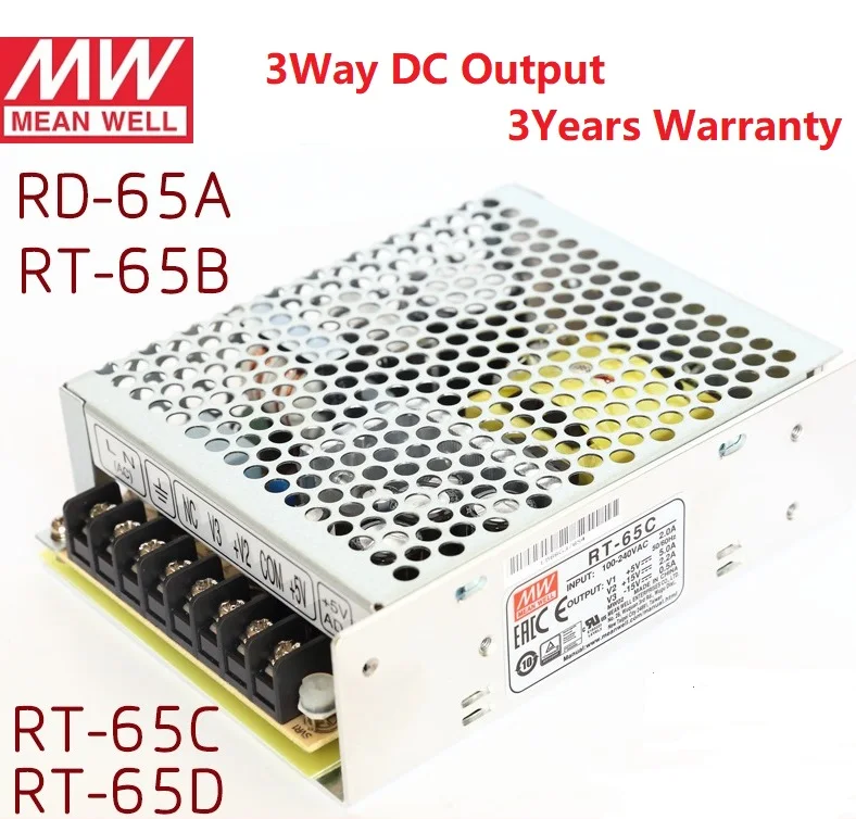 MEAN WELL-fuente de alimentación de 3 vías, dispositivo Original, RT ...
