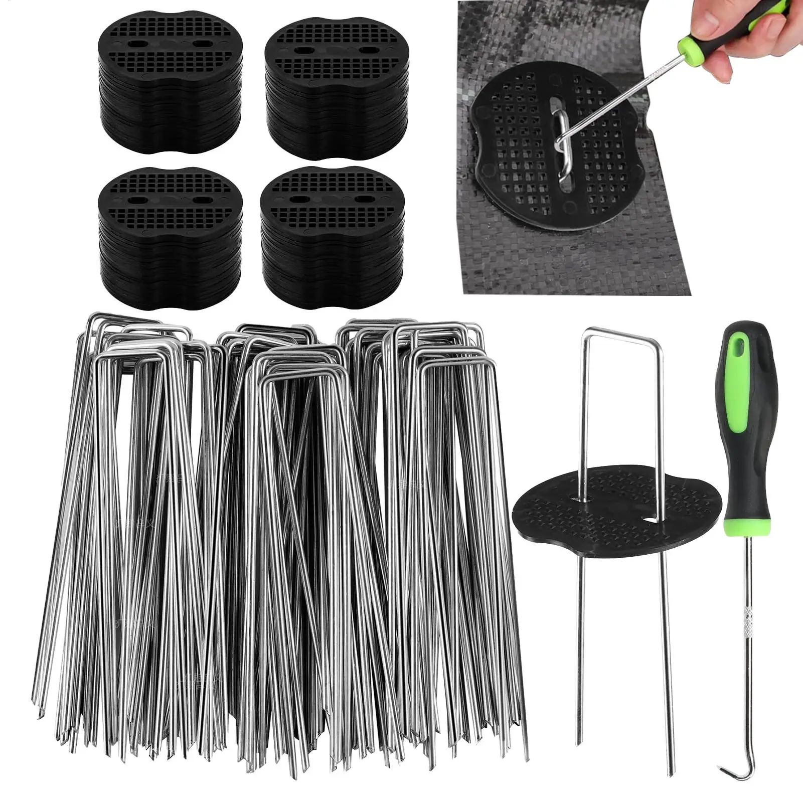 Landscape Fabric Stakes Heavy-Duty Landscape Spikes 50 Pieces Lawn ...