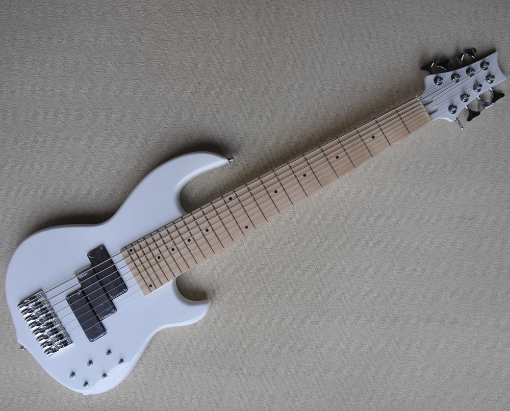 8 String White Electric Bass Guitar With Maple Fingerboard,offer ...