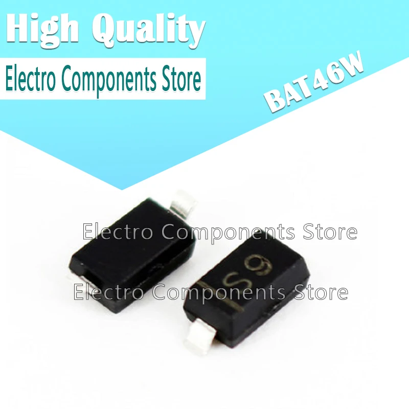 10Pcs/Lot Schottky Barrier Diode BAT46W (Marking S9) S9 SOD-123 ...