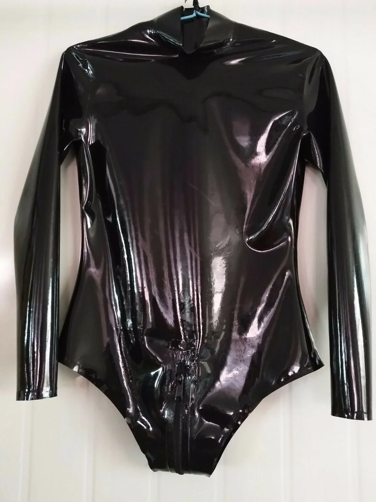 New-Latex-Catsuit-100-Rubber-Swim-Suit-Crotch-Zipper-Pure-Black ...