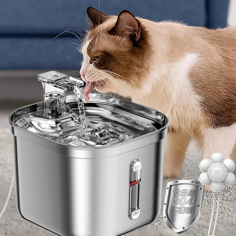 Cat-Water-Fountain-Auto-Recirculate-Filter-USB-Electric-Mute-Cat ...