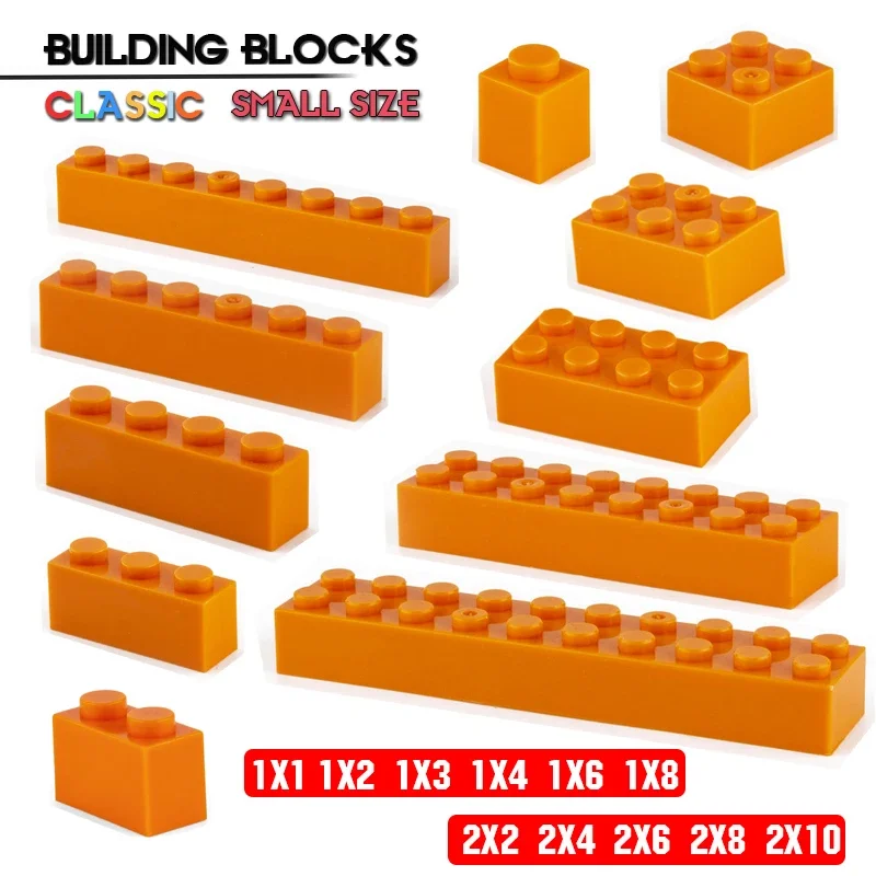 Building-block-1X4-1X8-2X4-2X6-hole-Orange-brick-basic-accessories ...