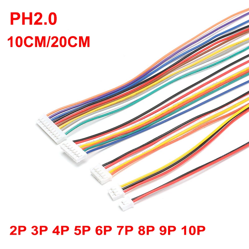 10PCS-PH2-0-Single-Head-Male-Plug-Connector-2-0mm-Pitch-26AWG-with ...