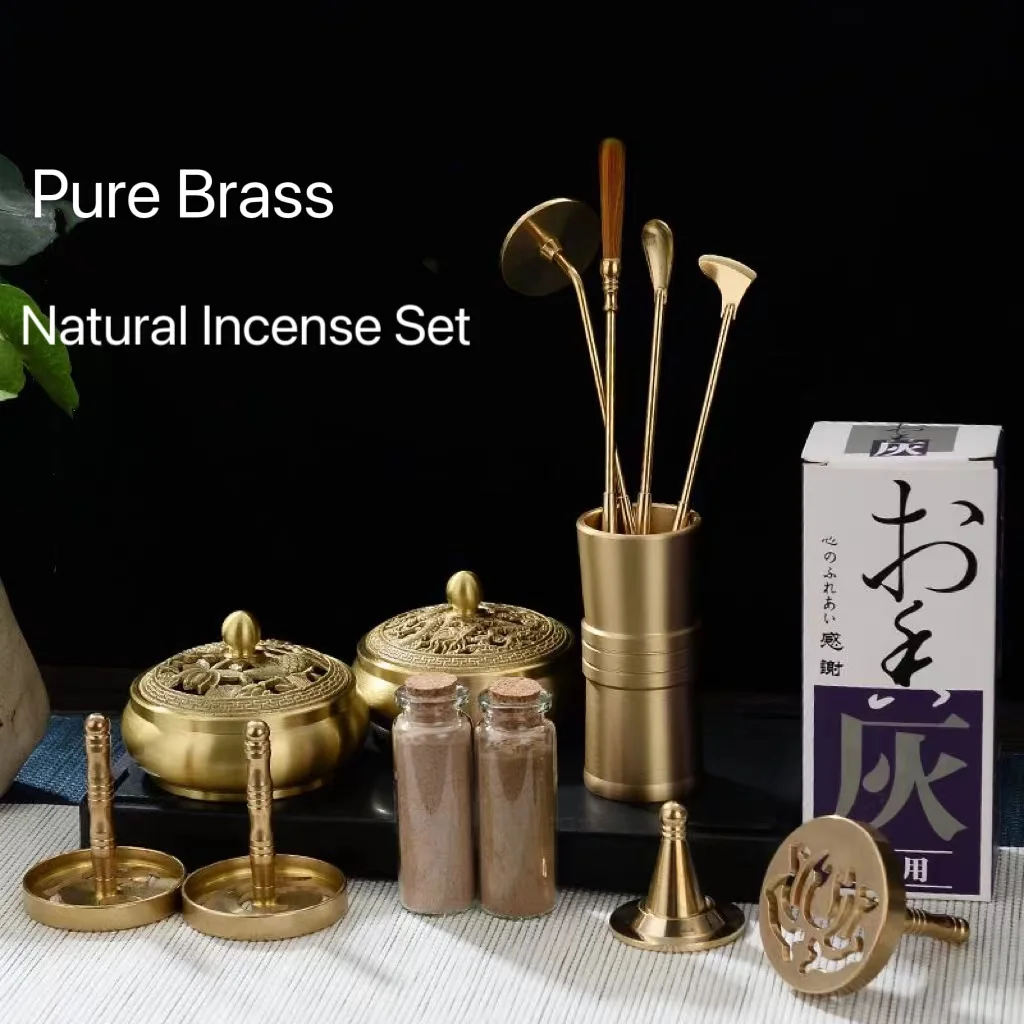 Natural-Incense-Powder-Burner-Kit-Pure-Brass-Fragrance-Seal-Moulding ...