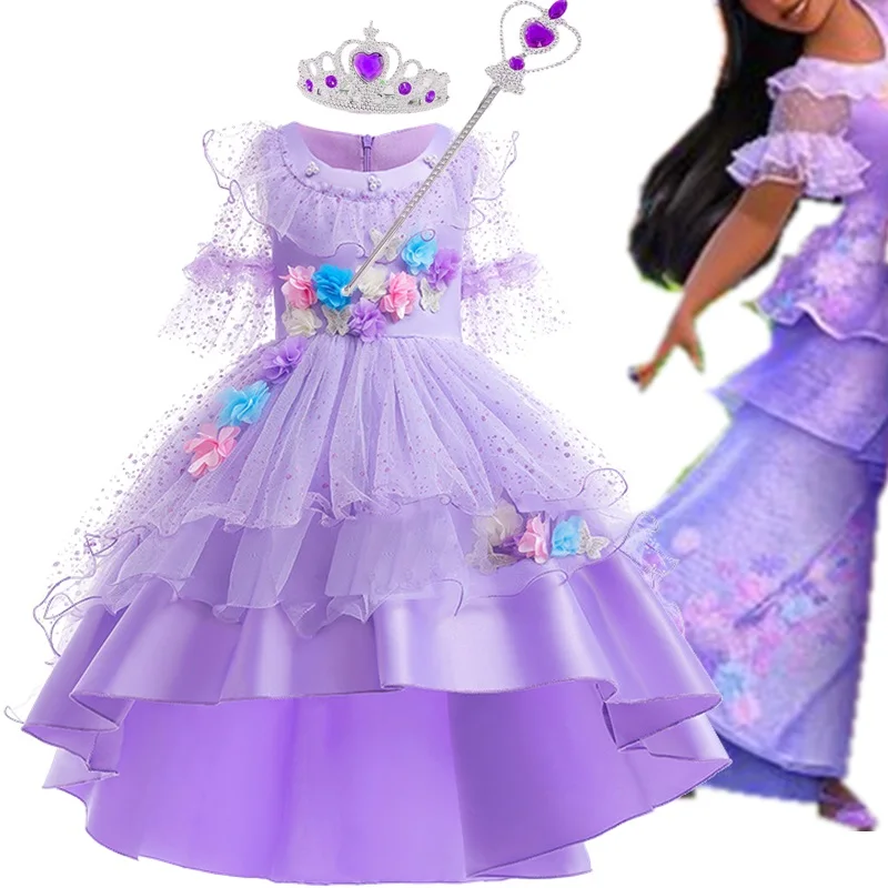 Encanto Isabella Cosplay Princess Dress para meninas, trajes Mirabel ...