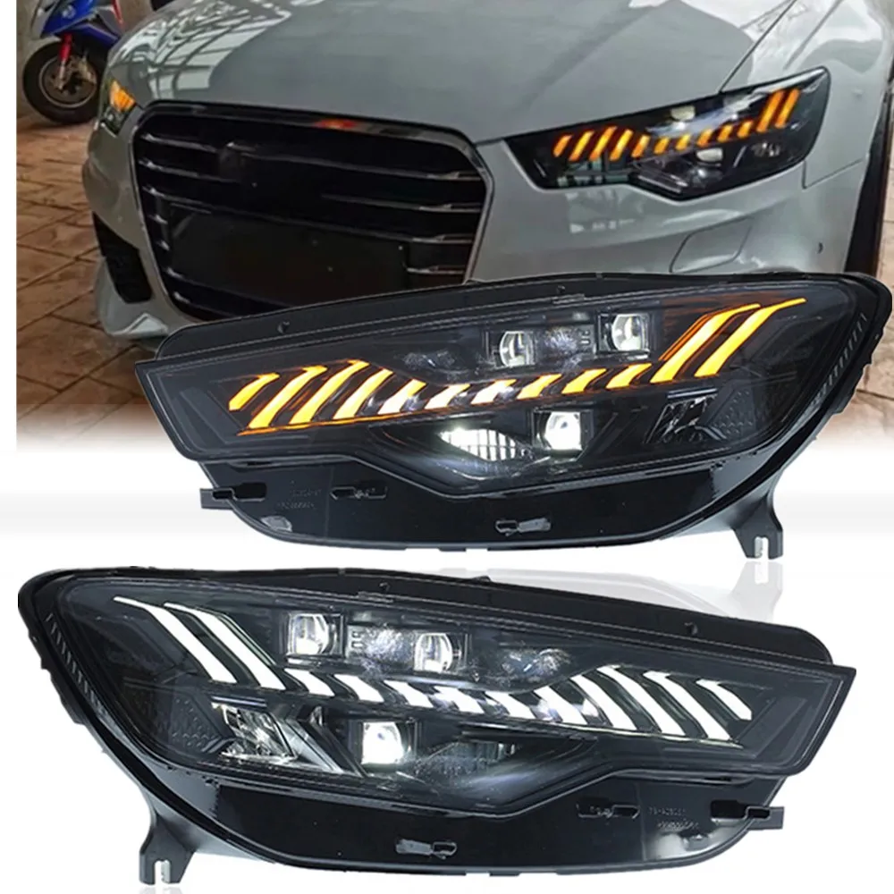 Car Front Lights For Audi A6 LED Headlight 2012 2013 2014 2015 A6L C7 ...