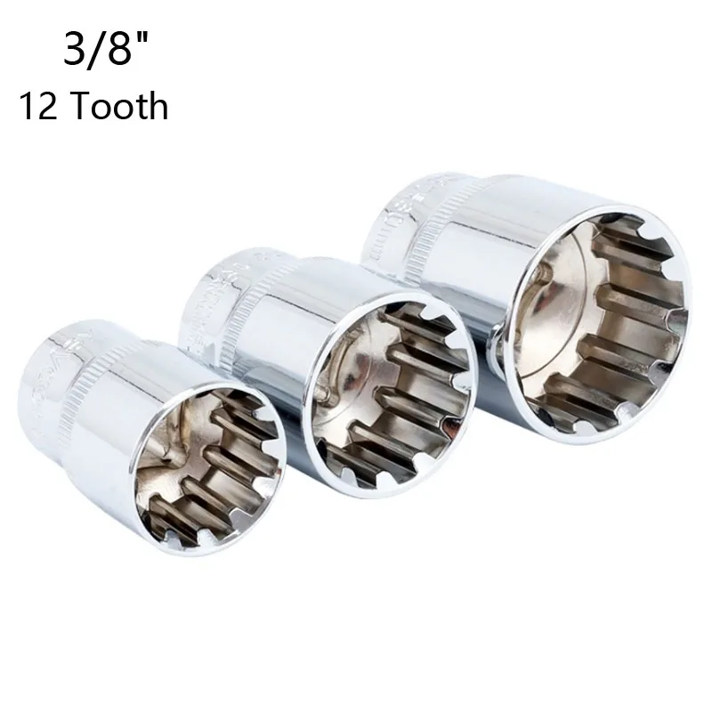 3-8-Drive-12-Teeth-Short-Socket-Wrench-Head-Mirror-Anti-rust-Hex-Torx ...
