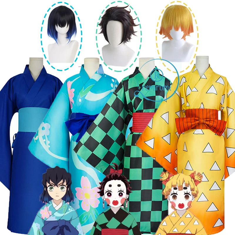 Agatsuma Zenitsu Kimono Demon Slayer Anime Cosplay Costume Kamado ...