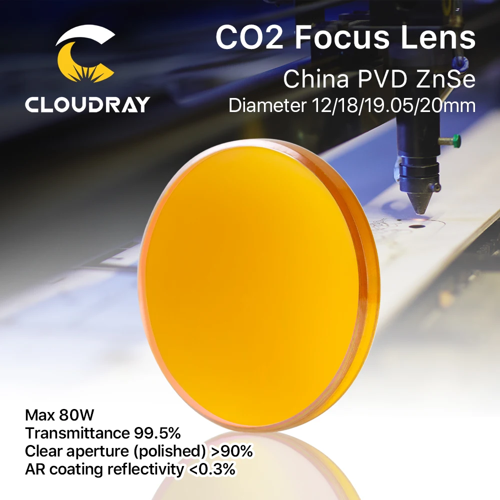 Cloudray China CO2 lentille de focalisation, znSe dia. 18 19.05 20 mm FL38.1 50.8 63.5 101.6 ...
