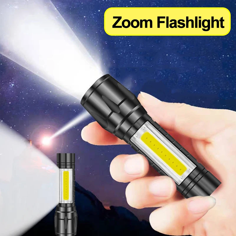 Mini linternas LED portátiles, linterna COB XPE de 4 modos, luces de ...