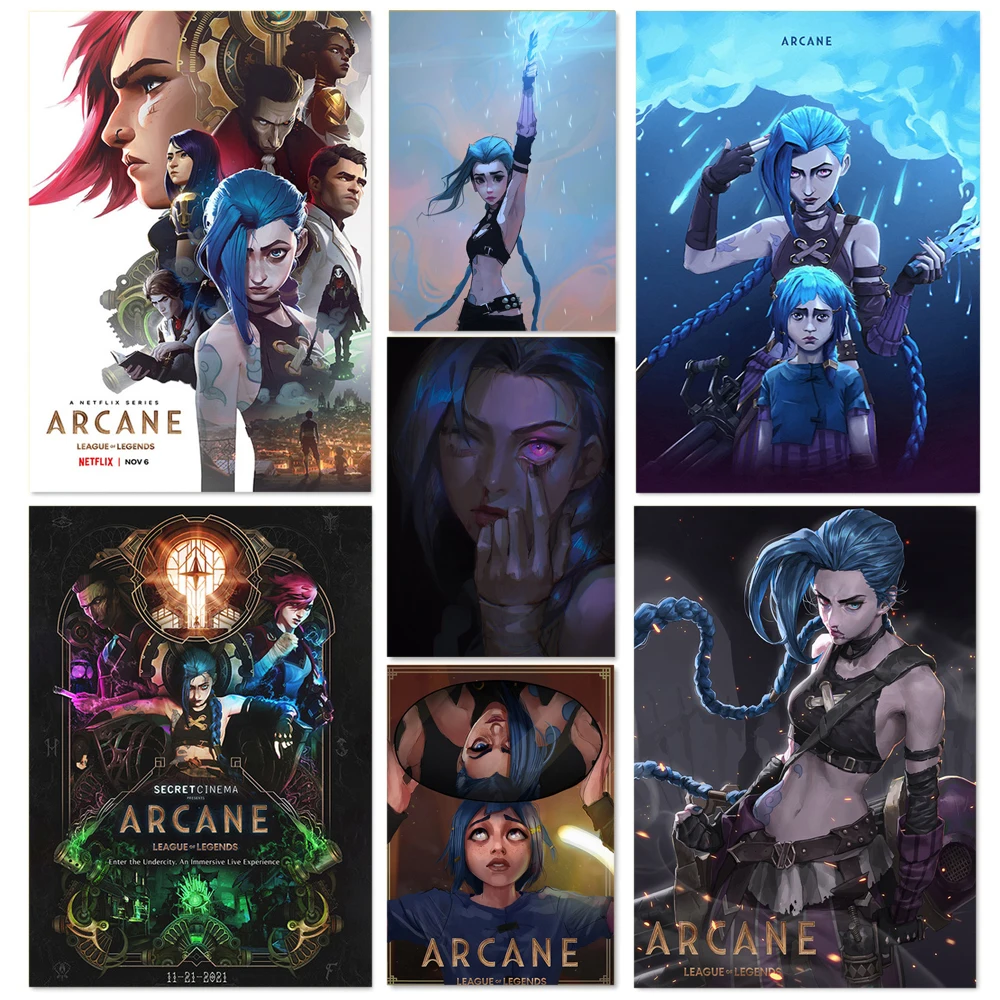 Arcane-League-of-Legends-Poster-Game-Role-Jinx-Vi-Jess-Yasuo-Posters ...