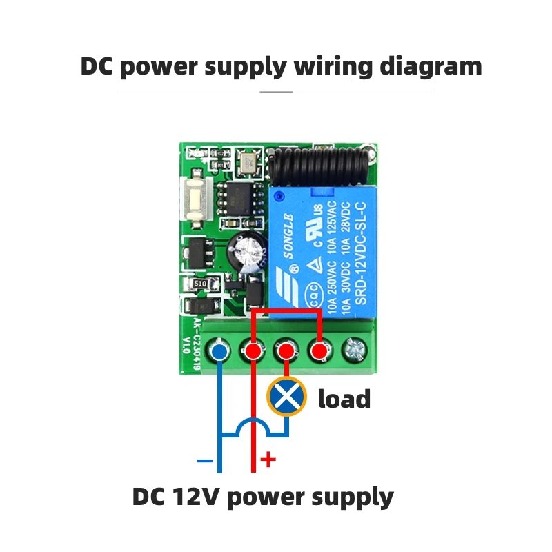 433Mhz Wireless Remote Control Switch DC 12V 1CH Relay Receiver Module ...
