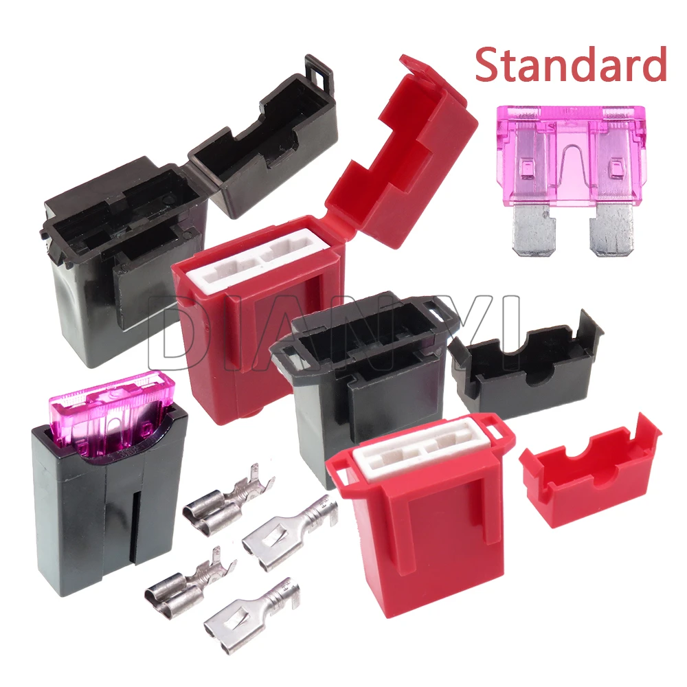 1 Set Black Red Ceramics Blade Type Standard Middle Medium Fuse Holder ...