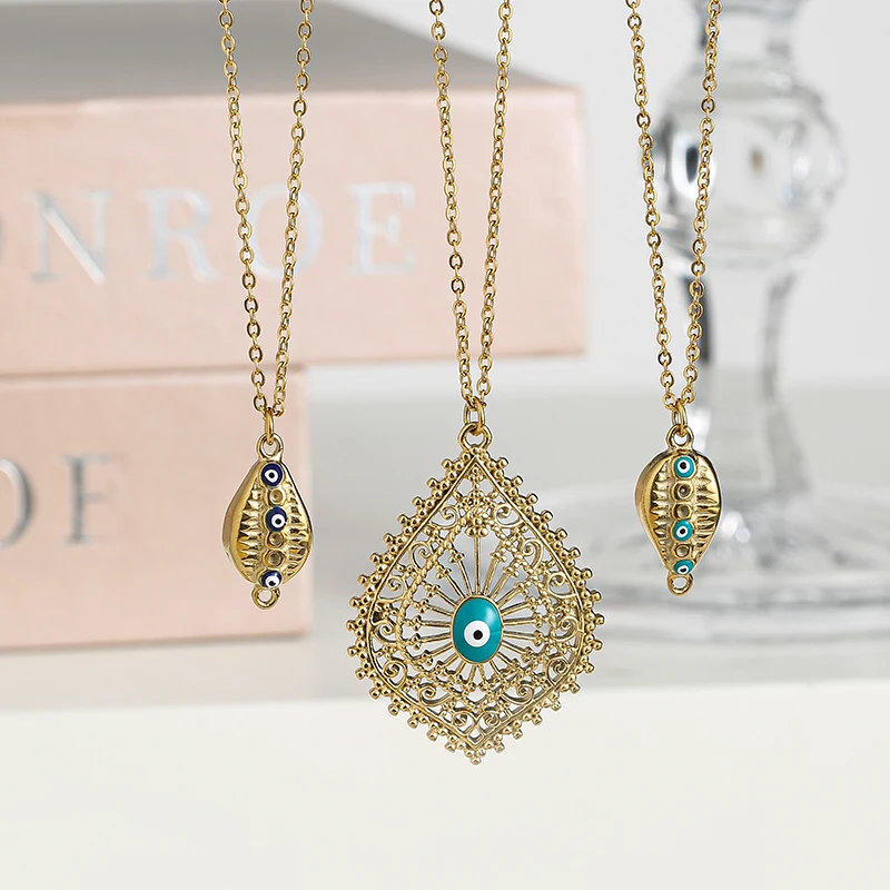 Lucky-Blue-Turkish-Evil-Eyes-Stainless-Steel-Pendant-Necklace-For-Women ...