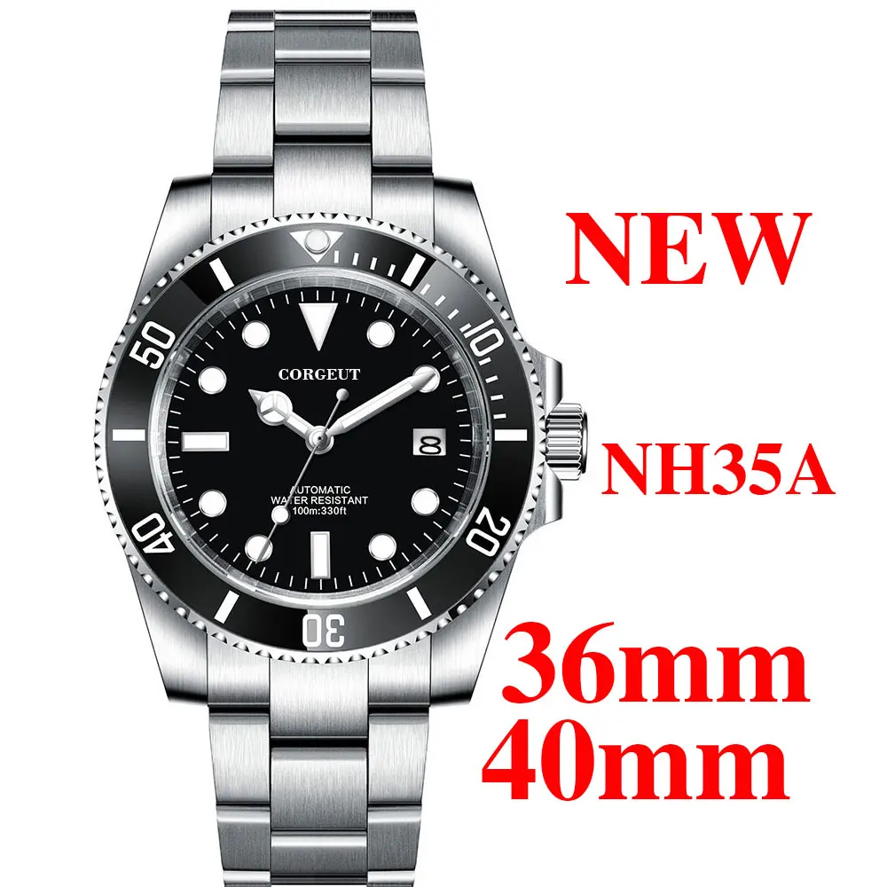 Miyota Reloj Automático para hombre, pulsera de goma con bisel de oro ...