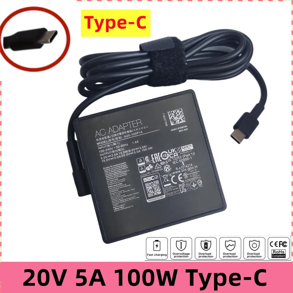 A20-100P1A 20V 5A 100W Type-C Laptop Ac Adapter Charger For Zenbook 14X ...