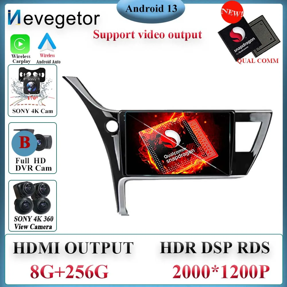 Qualcomm Snapdragon Android 13 Car Radio Stereo Carplay Auto Head Unit ...