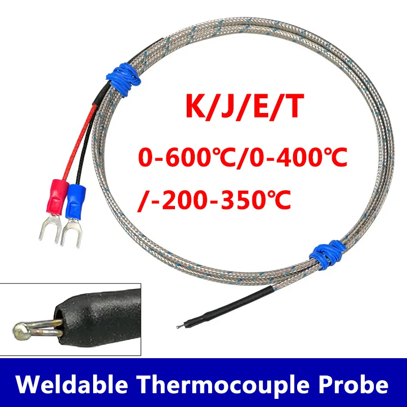 K Type Thermocouple Probe 600°C Exposed Bare Tip Welded Bead High ...