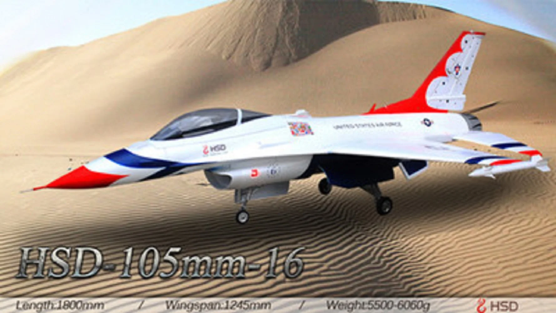 HSD RC Airplane 105mm F-16 PNP EDF Jet Plane 150A ESC Model Radio ...