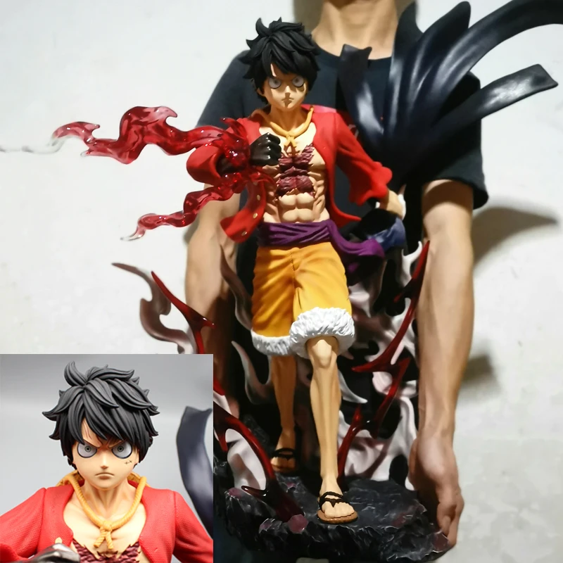 70cm-One-Piece-Luffy-Figurine-Flowing-Cherry-Monkey-D-Luffy-Action ...