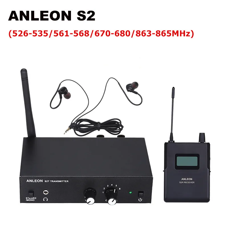 ANLEON S2 Estéreo Sistema de Monitor Sem Fio do Microfone do Fone De ...
