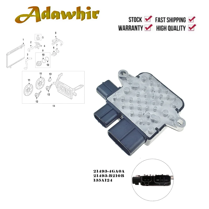 1355A053-21493-4GA0A-21493-B210B-Radiator-Cooling-Fan-Control-Module ...