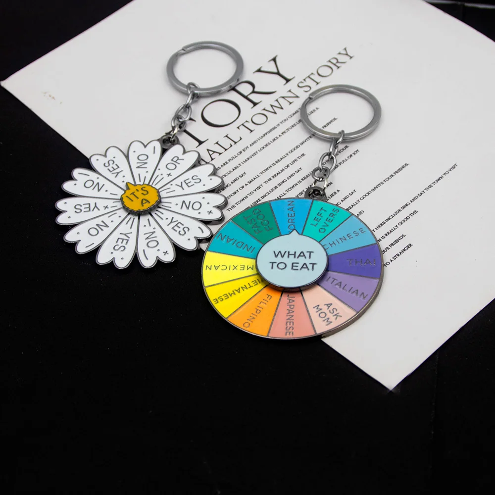 Fashion-Rotatable-Spin-Wheel-Keychains-Color-Compass-Palette-Sliding ...