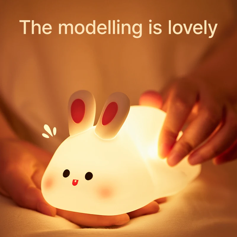 Cute-Rabbit-Silicone-Lamp-Bunny-Usb-Rechargable-Night-Light-3-Modes ...