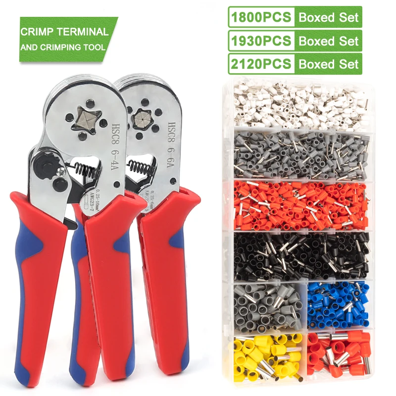 Crimping-Tool-Crimp-Pliers-Terminal-Kit-HSC8-Electrician-Sets-Boxed-VE ...