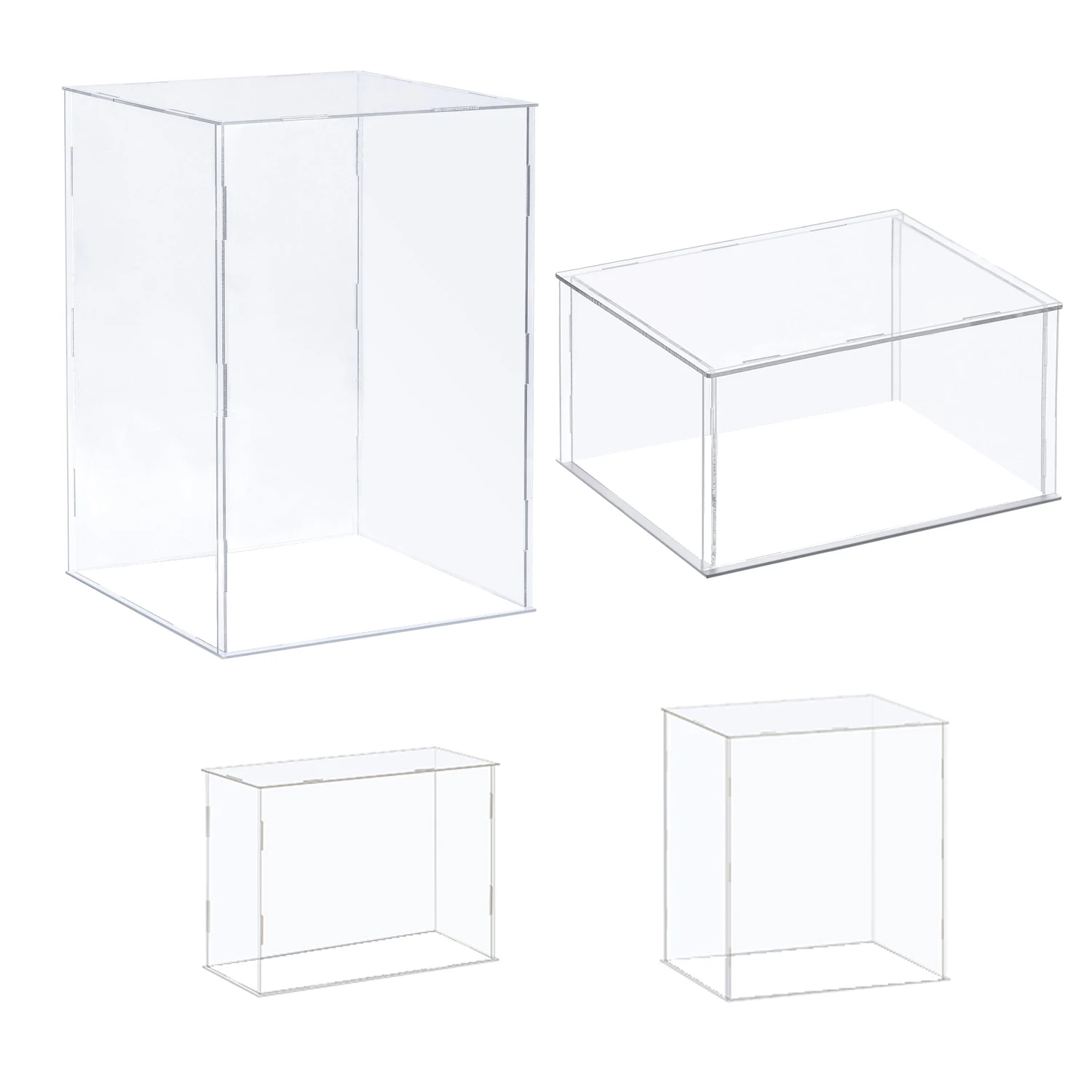 75-Gr-e-klare-Acryl-Vitrine-mit-wei-er-Basis-Organizer-Riser-montieren ...