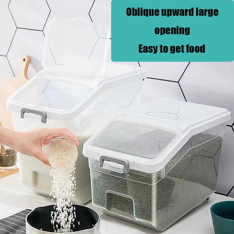 Recipiente de cozinha 15kg balde pote de arroz farinha tanque de ...