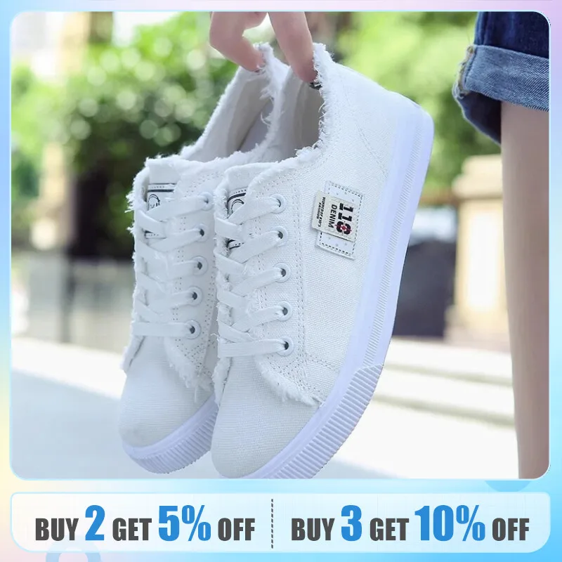 Women-s-Solid-Pattern-Color-Canvas-Shoes-Casual-Lace-Up-Flat-All-Match ...