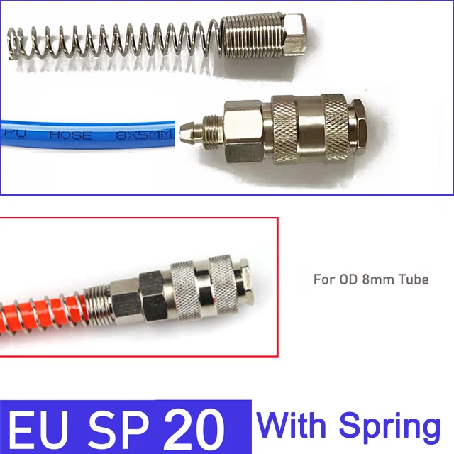 Conectores neumáticos europeos Acoplamiento rápido de aire BSPT 1/8 1/4 ...