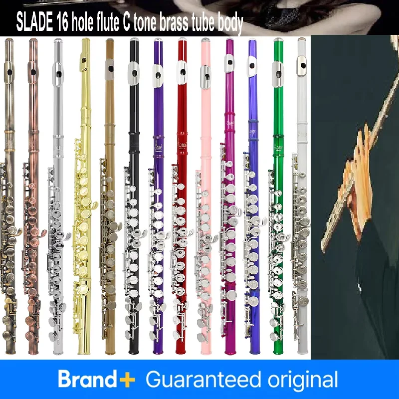 SLADE 16-Key Transverse Flute with 16 Closed Open Holes Concert Musical ...