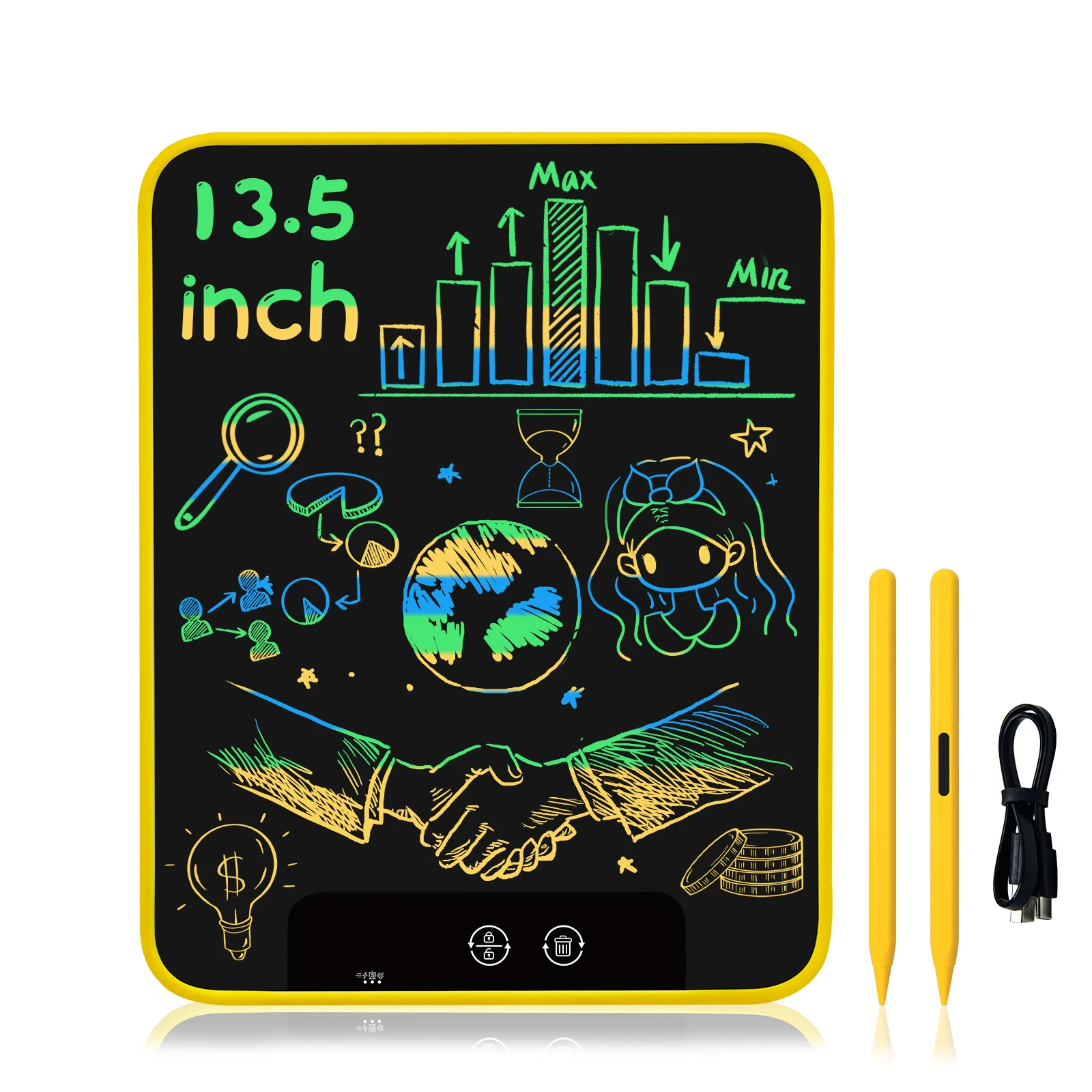 Tableta de dibujo LCD de 13,5 pulgadas para niños, herramienta de ...