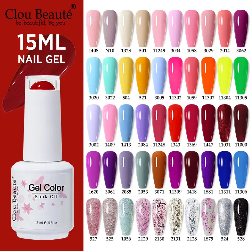 Clou-Beaute-Nail-Gel-Polish-Kit-15ml-Soak-Off-UVLED-Nails-Varnish-Semi ...