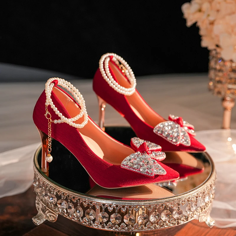 Big Red Shoes Sexy Wedding Women’s Shoes Big Size Fashion High Heel ...