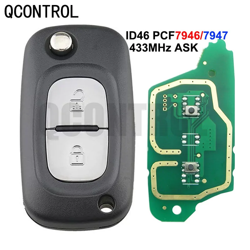 QCONTROL-PCF7946A-7947A-VA2-Remote-Car-Key-Fob-for-Renault-Clio-Scenic ...