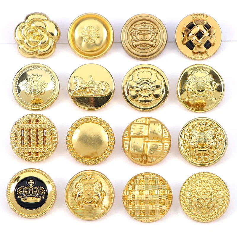 18mm 23mm Gold Metal Button Vintage Overcoat Jacket Jeans Winter ...
