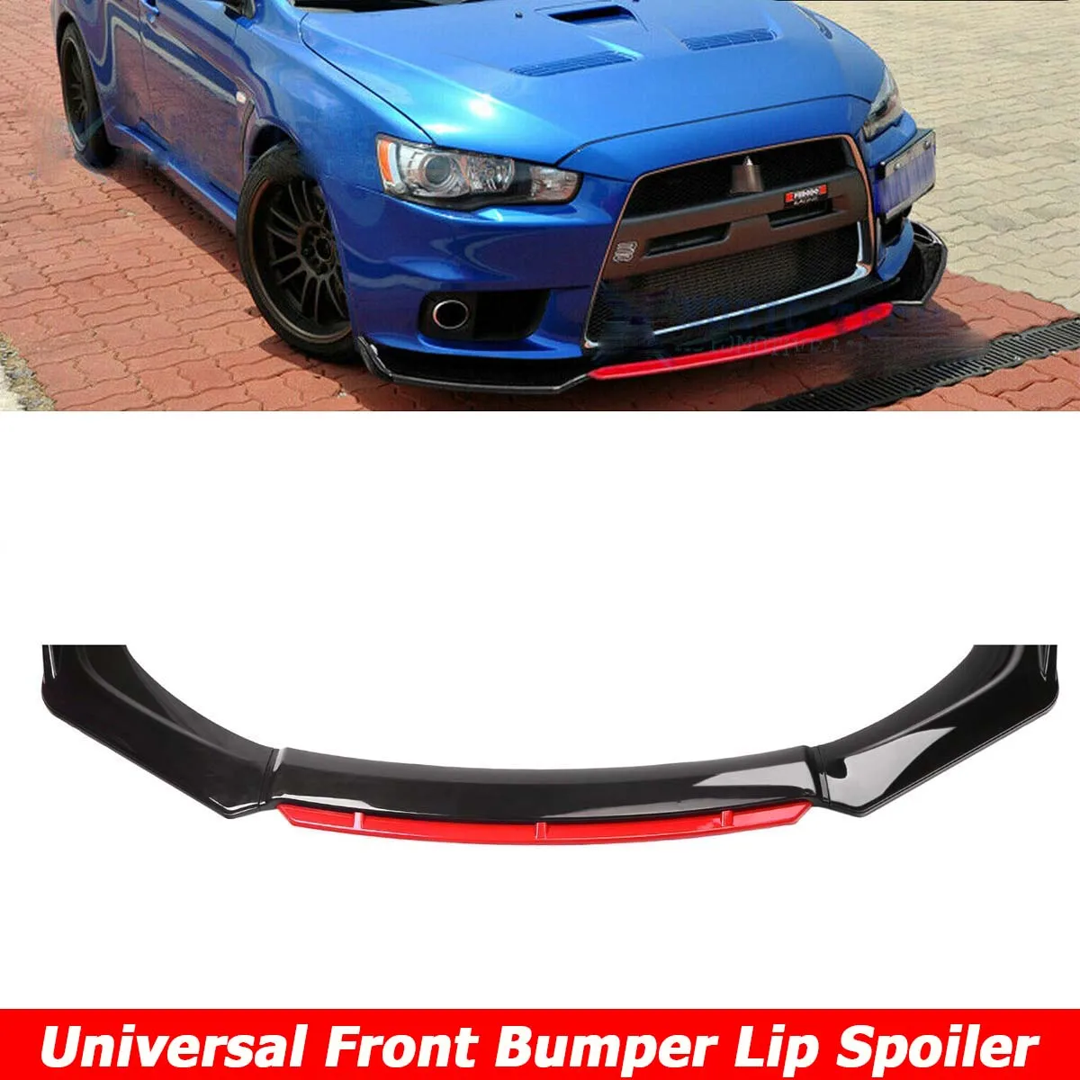 4pcs Front Bumper Lip For Mitsubishi Lancer 2008-2017 Spoiler Splitter ...