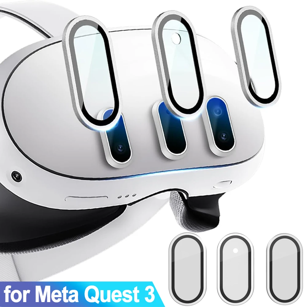 3PCS Camera Lens Protector for Meta Quest 3 Alloy Frame Tempered Glass ...