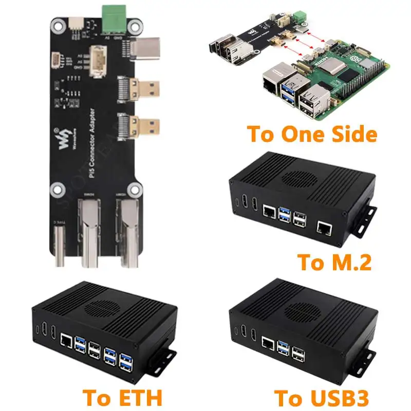 Raspberry-Pi-5-OR-PCIe-To-ETH-Option-Kit-Easy-Adapter-OR-PCIe-USB-Hub ...