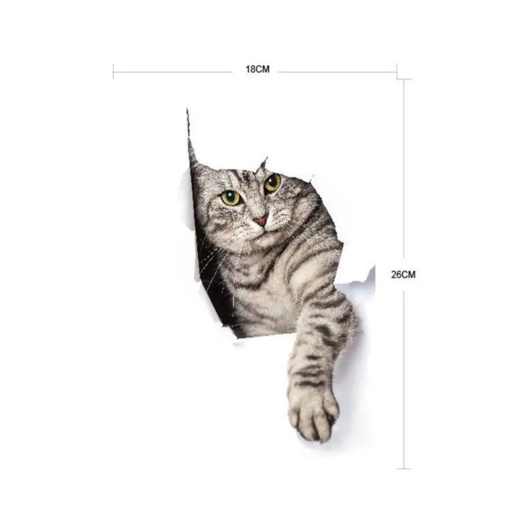 3D Cat Simulation Cats Car Sticker Waterproof PVC Cat in The Crack ...