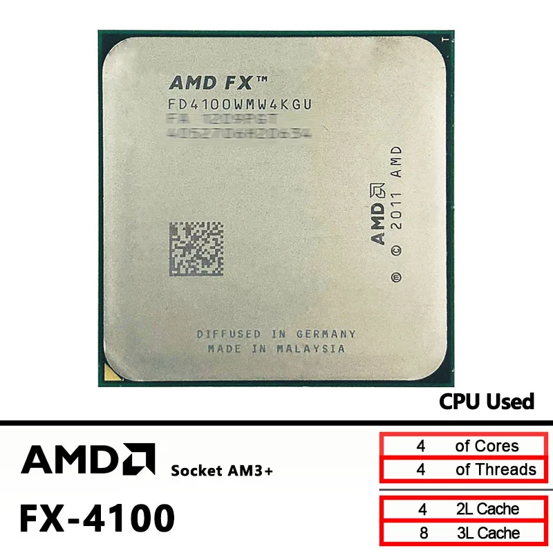 AMD FX-Serie FX4100 Utilizzato CPU FX 4100 Quad-Core Quad-Thread da 3,6 ...