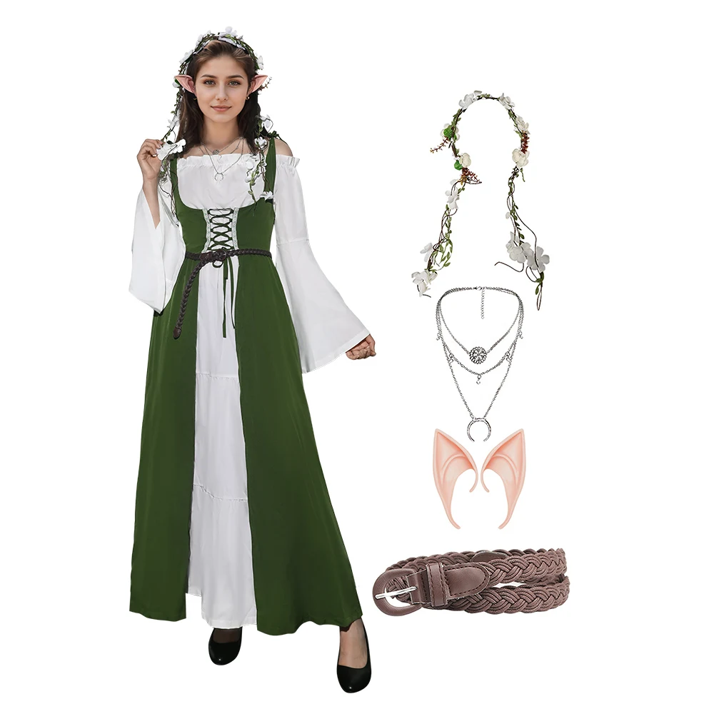 Disfraz de elfo de fantasía medieval, disfraz de cosplay para mujer ...