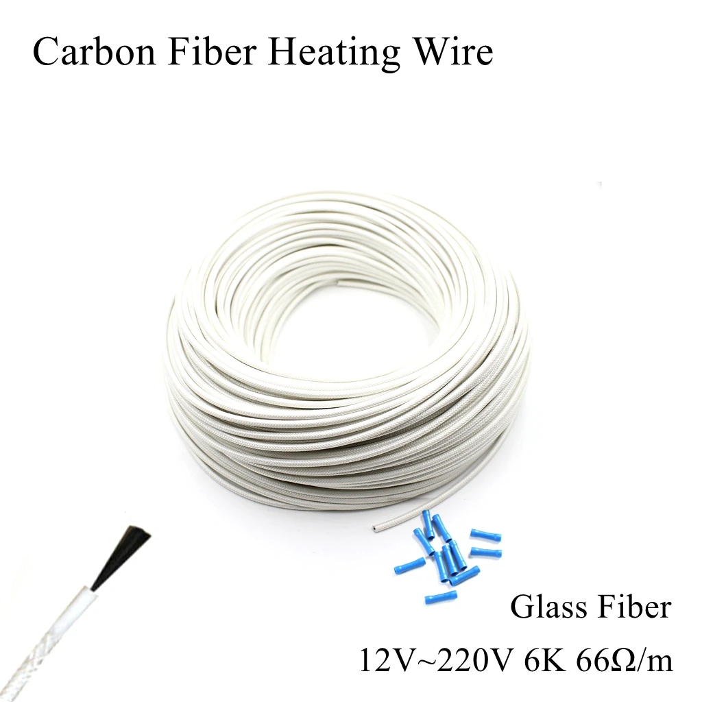 Glass Fiberglass Sheath Carbon Fiber Heating Wire Cable 12v 220v 6k ...