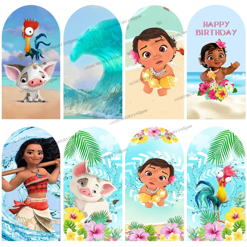 Baby Moana Birthday Arch Background Cover Wall Little Girls Party ...